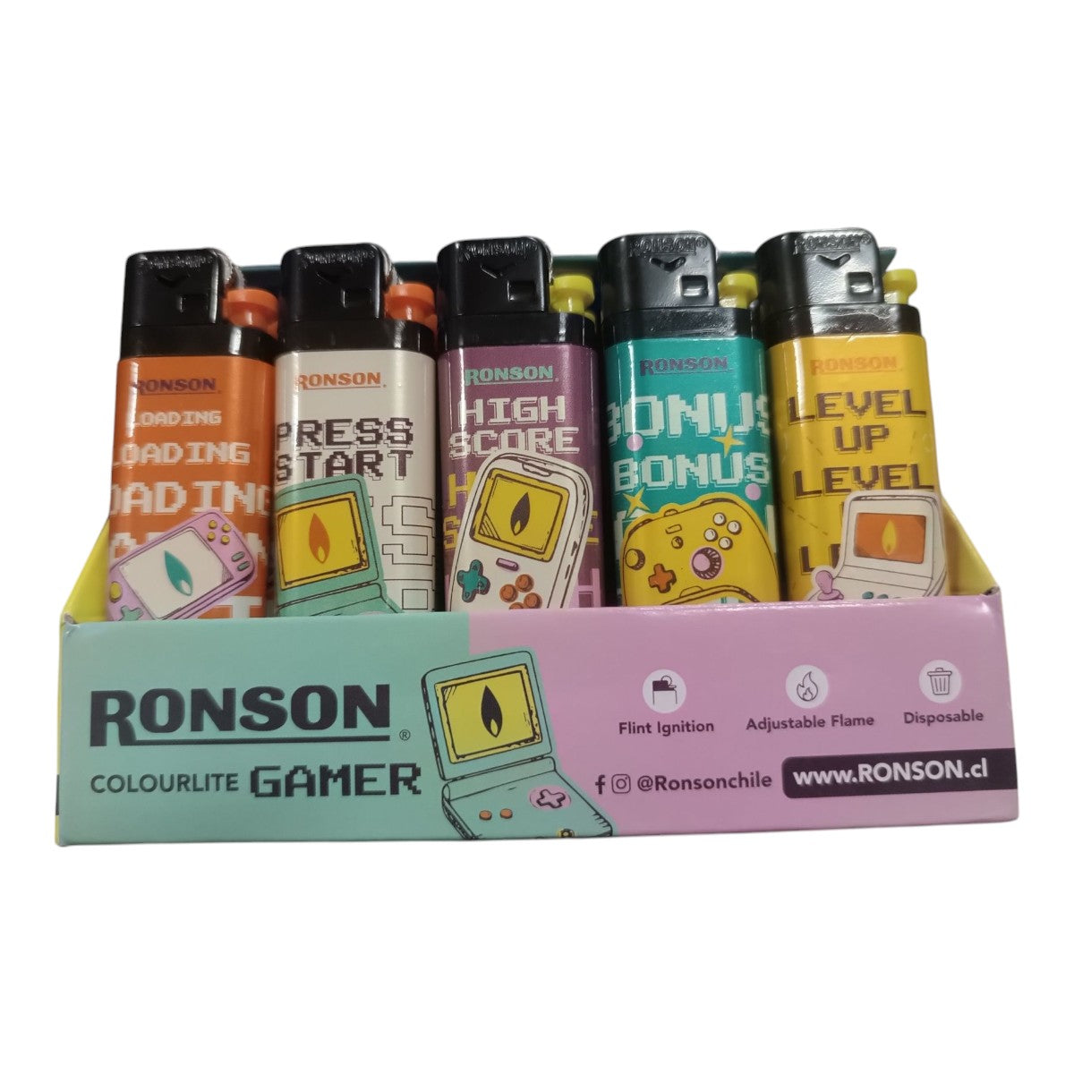 Pack 20 Encendedores Ronson Colourlite Diseños | MOJOSTORE